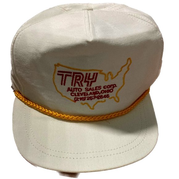 Raymonds | Accessories | Vintage Cleveland Auto Trucker Rope Hat Os ...